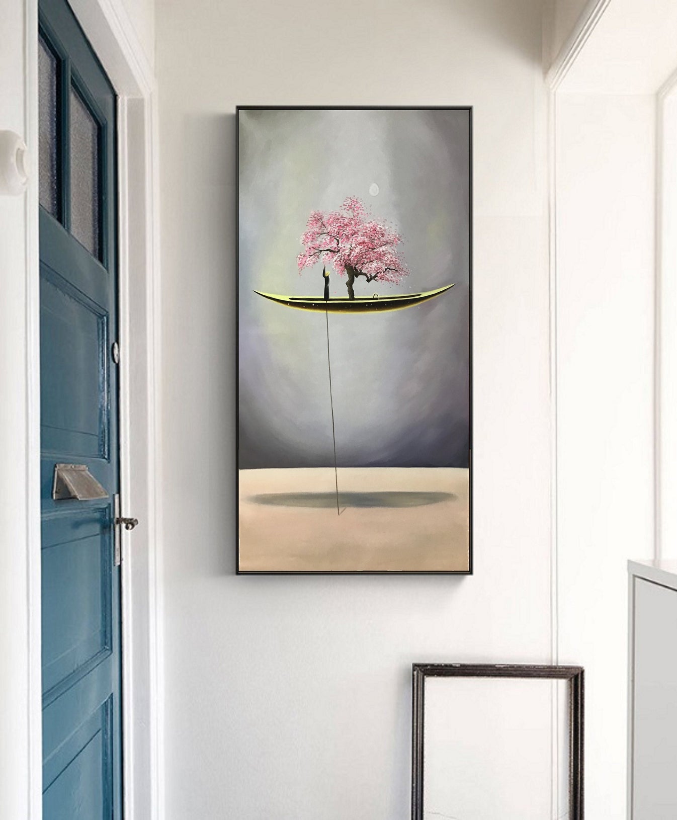 An Abstract Painting of a Floating Canoe,Abstract Oil Painting Artwork ...